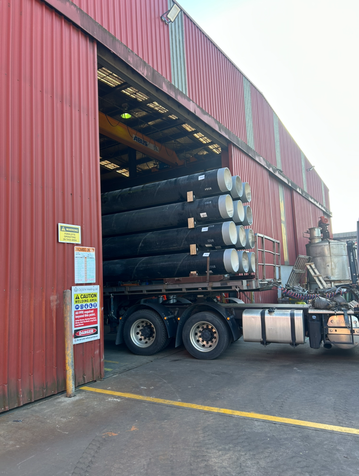 Concrete Lined Steel Holdings – Olsen Welding